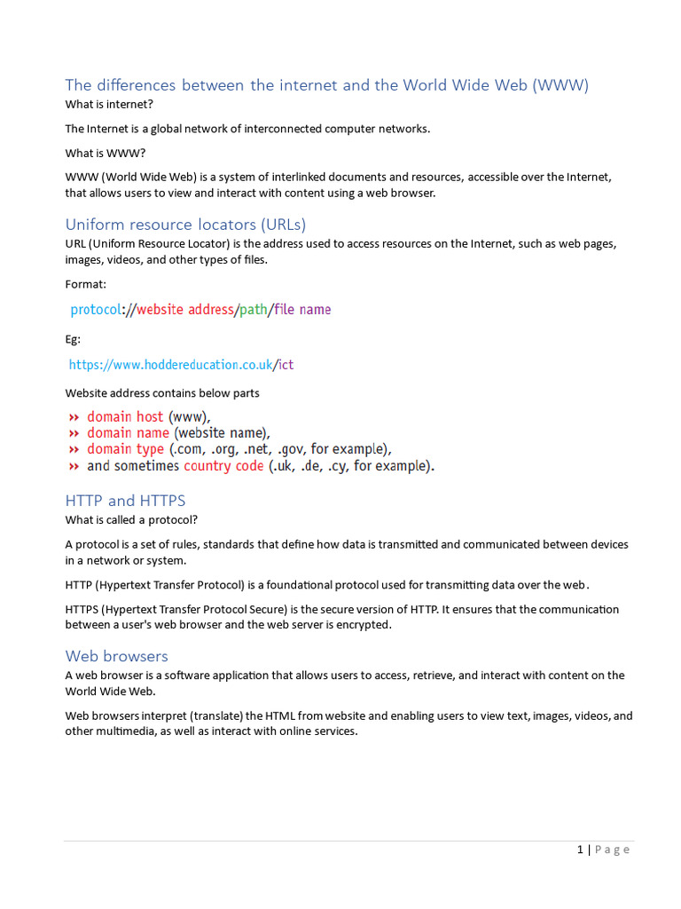 5.1-The Internet and The World Wide Web (WWW) | PDF | World Wide Web | Internet & Web