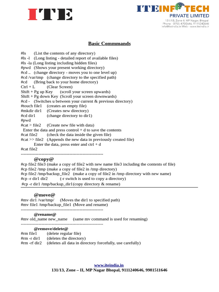 Basic Commands | PDF | Computer File | Unix Basic Commands | PDF | Computer File | Unix