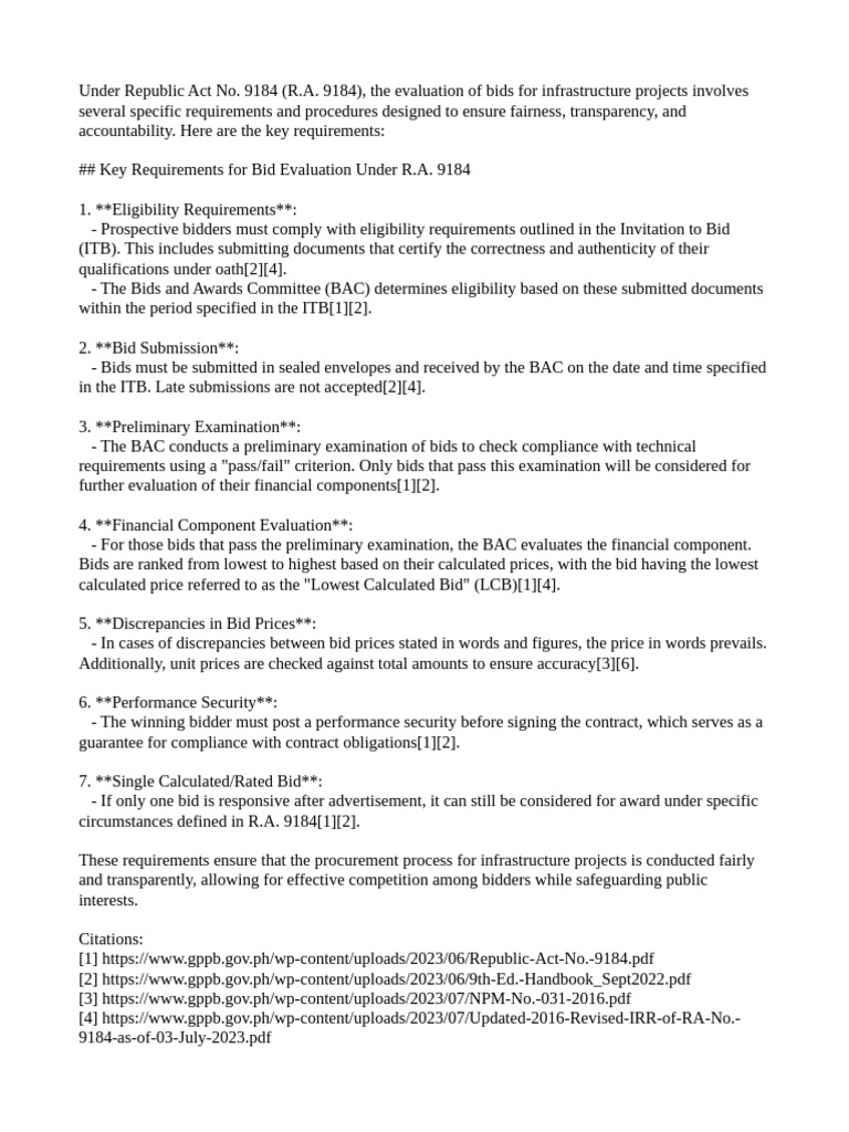 RA No. 9108 Bid Requirements | PDF