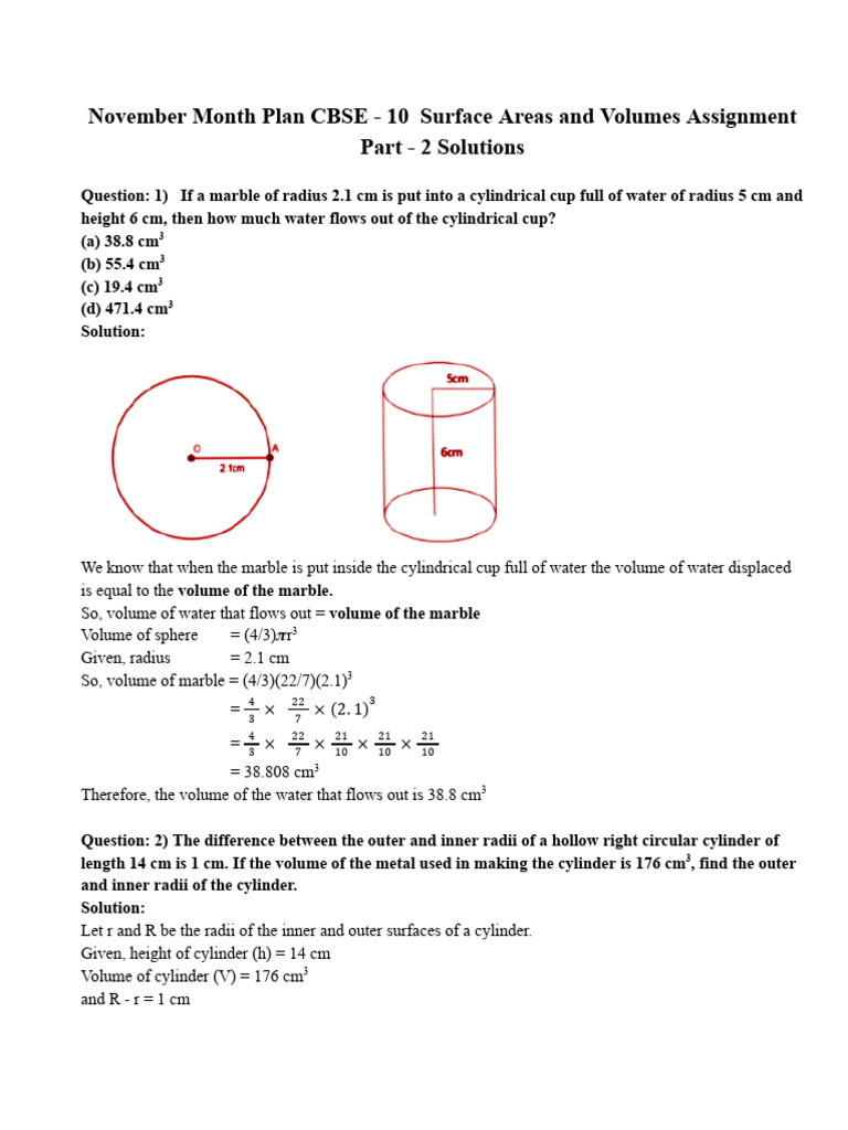 CH 12 Surface Area and Volume 2 | PDF | Sphere | Area