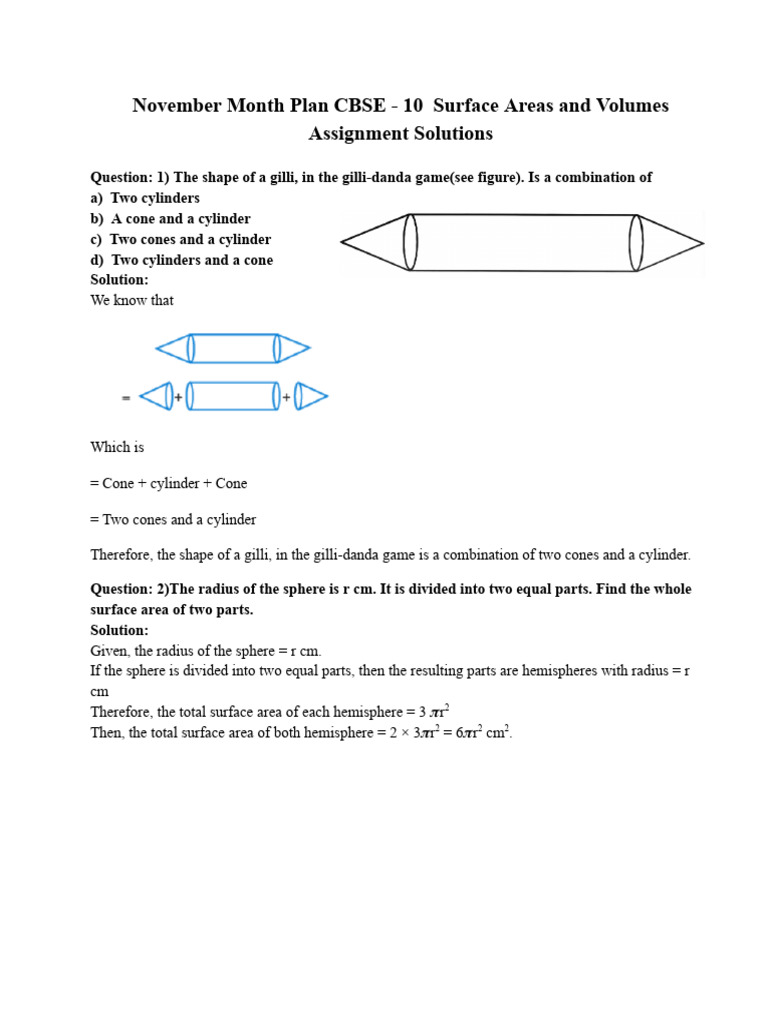 CH 12 Surface Area and Volume 1 | PDF | Sphere | Area