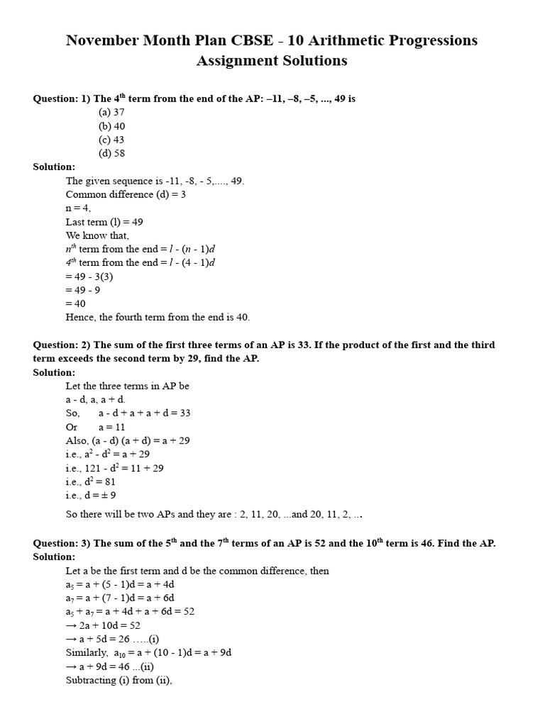CH 5 Arithmetic Progression 2 | PDF | Mathematics
