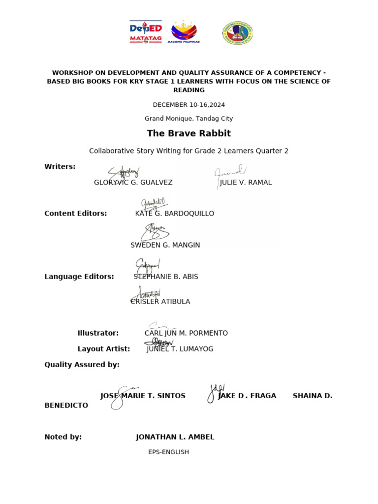 Signatories From The Editors-Sor - The Brave Rabbit FINAL | PDF