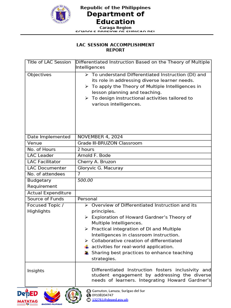 LAC-Session_-Accomplishment-Report_-November 4,2024 | PDF ...
