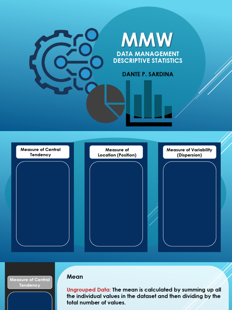 9 MMW Data Management UNgrouped N Grouped FM1B | PDF | Mean | Median