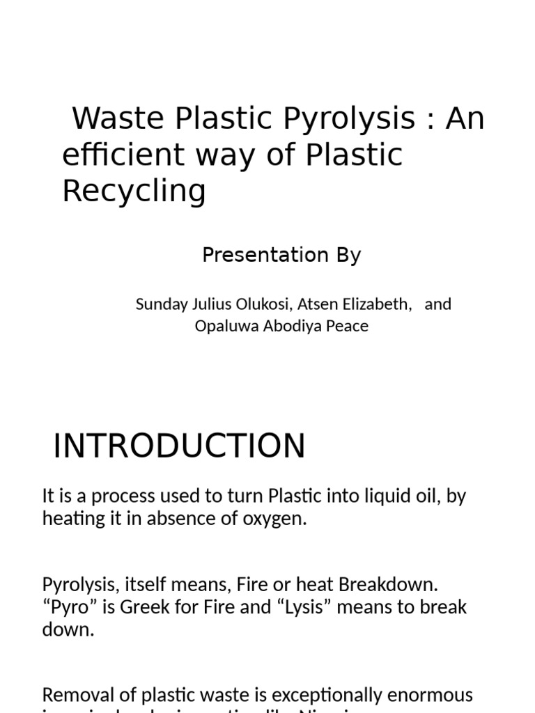 Pyrolysis | PDF
