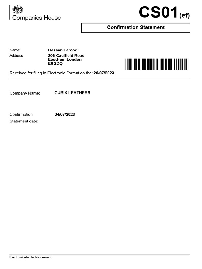 CS01 Confirmation statement | PDF