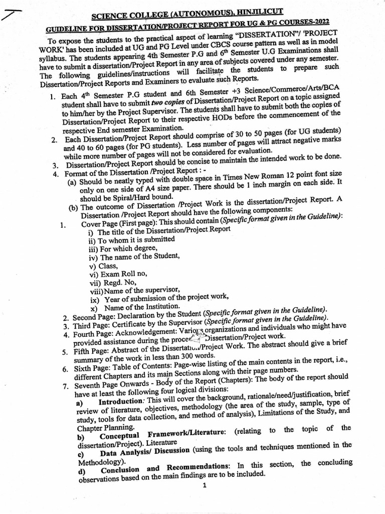 project ug 6th sem & pg 4th sem | PDF