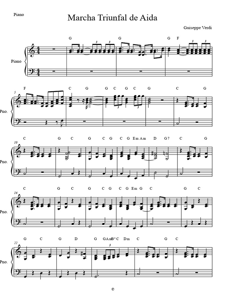 Marcha Triunfal de Aida Piano | PDF