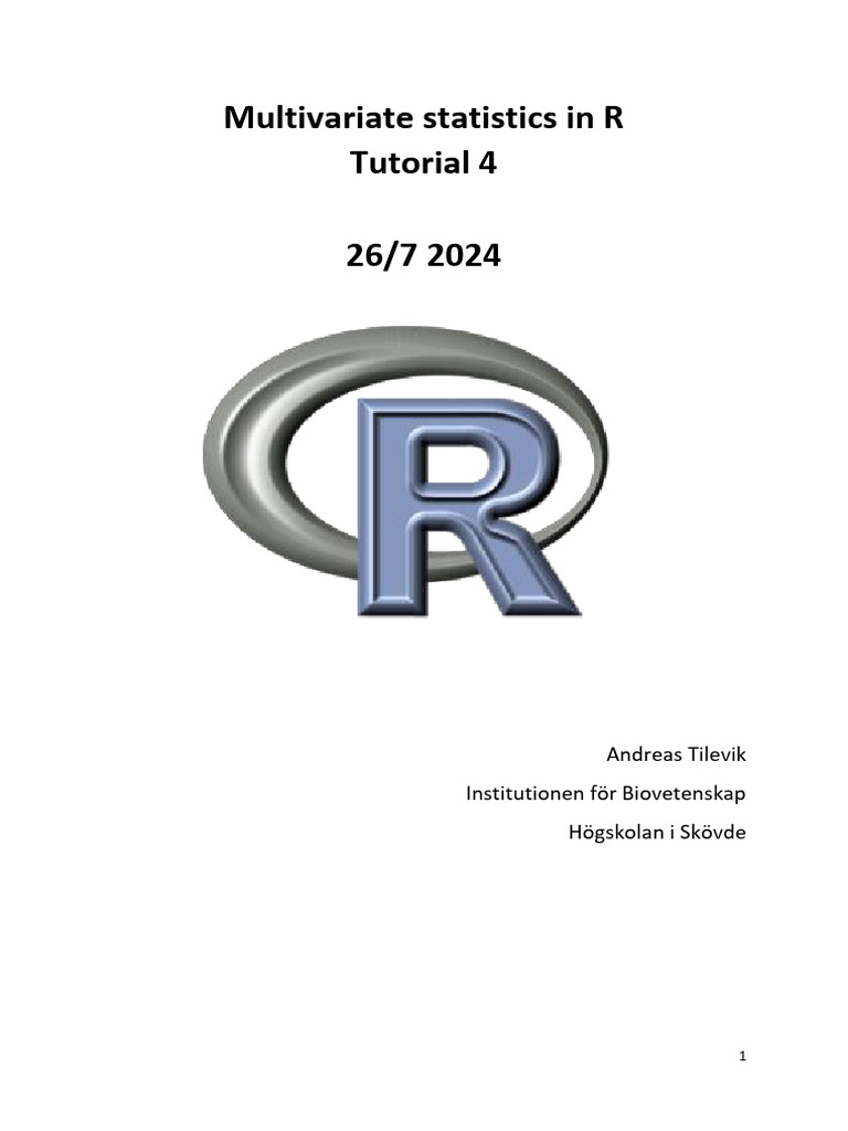 Multivariate Statistics Tutorial 4 Sensitivity Specificity Roc And