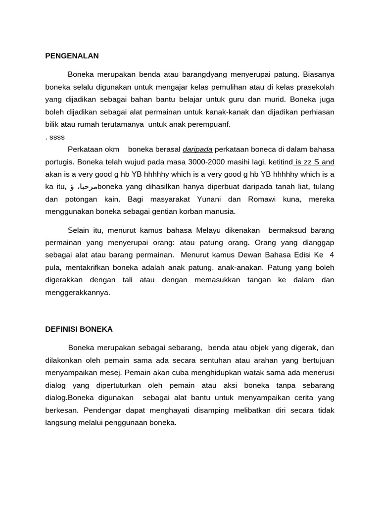 Jenis dan Manfaat Boneka dalam Pembelajaran | PDF