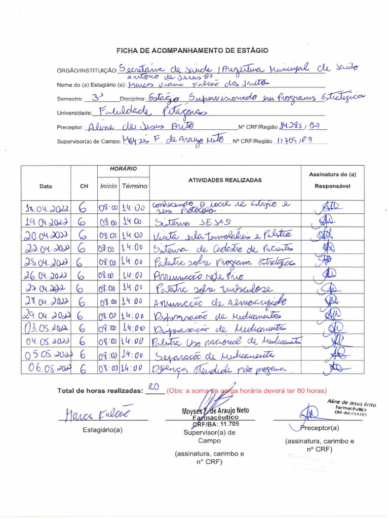 Ficha de Acompanhamento Corrigido | PDF