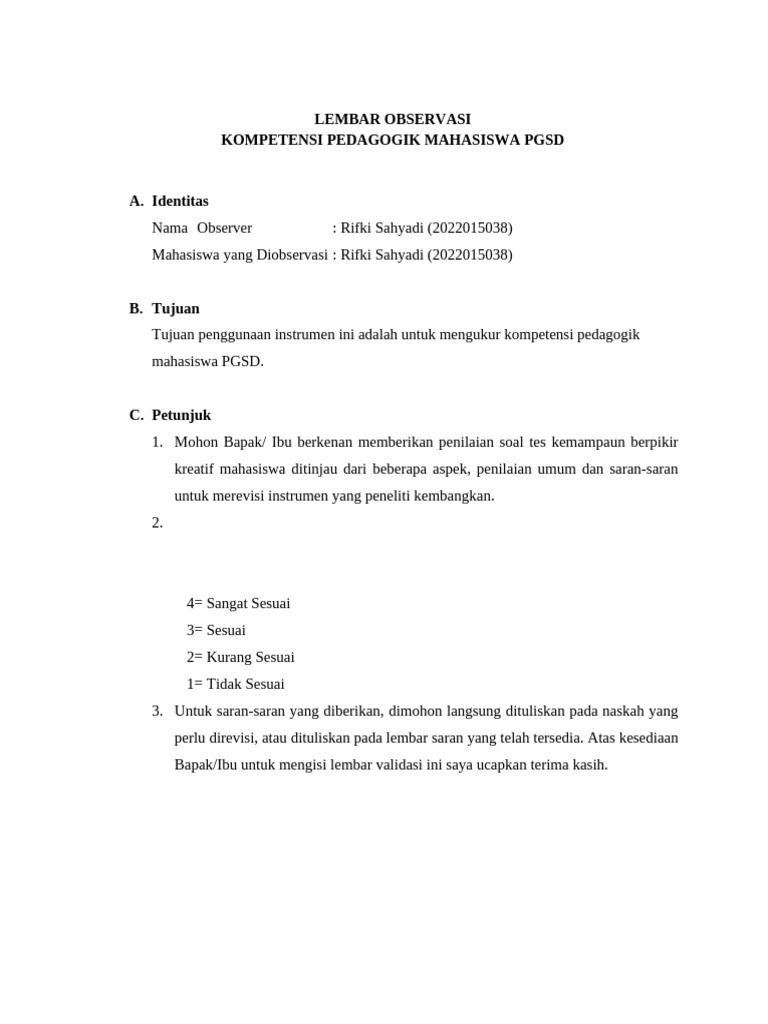 Refleksi Diri Sendiri | PDF