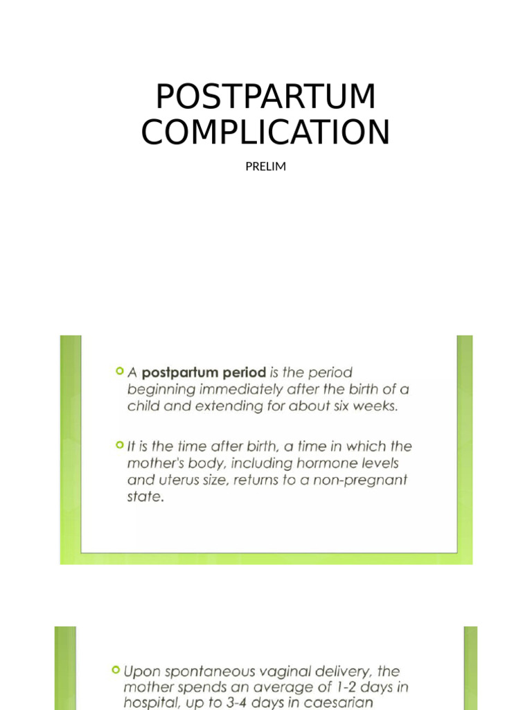 1postpartum Complication | PDF
