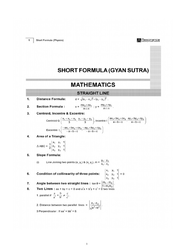 Math Full Chapters Formulas by Prnt's | PDF