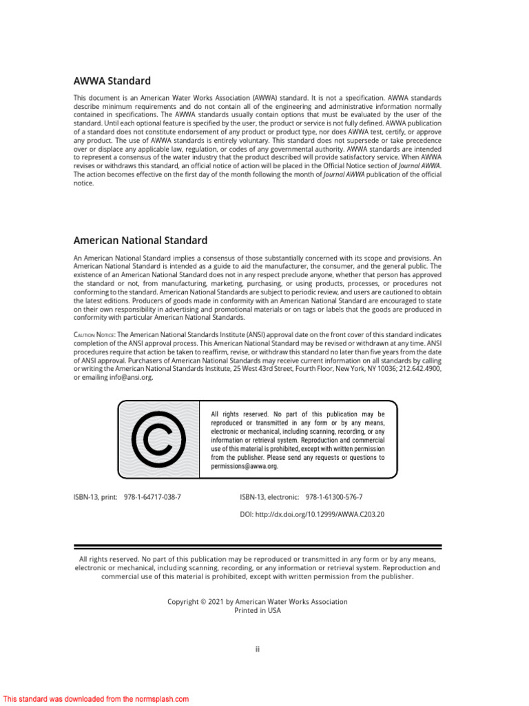 AWWA-C203-20-en - X 1 | PDF | Specification (Technical Standard)