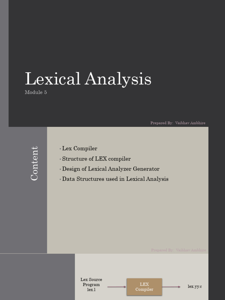 SPCC Module 5 Lect 4 Lexical Analysis Part 3 | PDF | Computer Programming | Software Engineering
