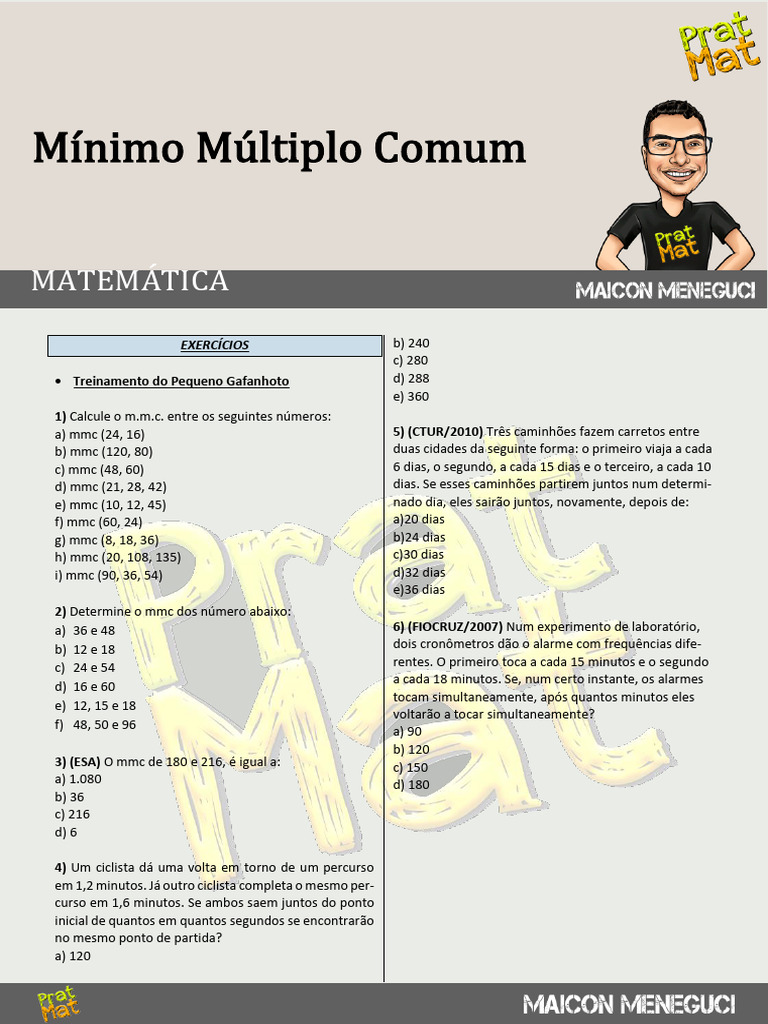 Lista de Exercicios de MMC | PDF