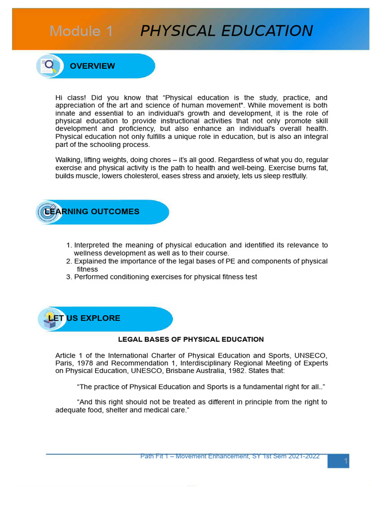 Path Fit 1 Module 1 Final New Format Compress | PDF | Physical Fitness | Body Mass Index