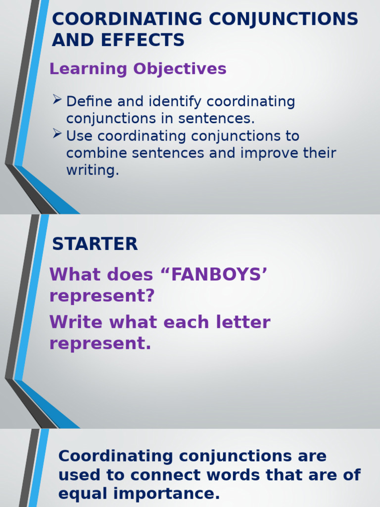 Mastering Coordinating Conjunctions | PDF