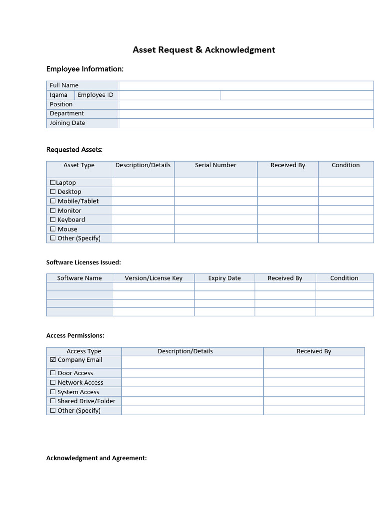 Asset Receipt and Acknowledgment | PDF | License | Software