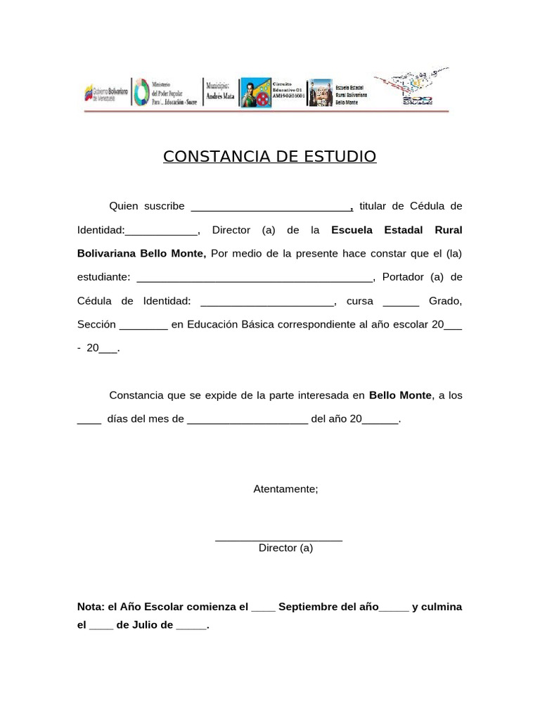 Constancia de Estudio | PDF