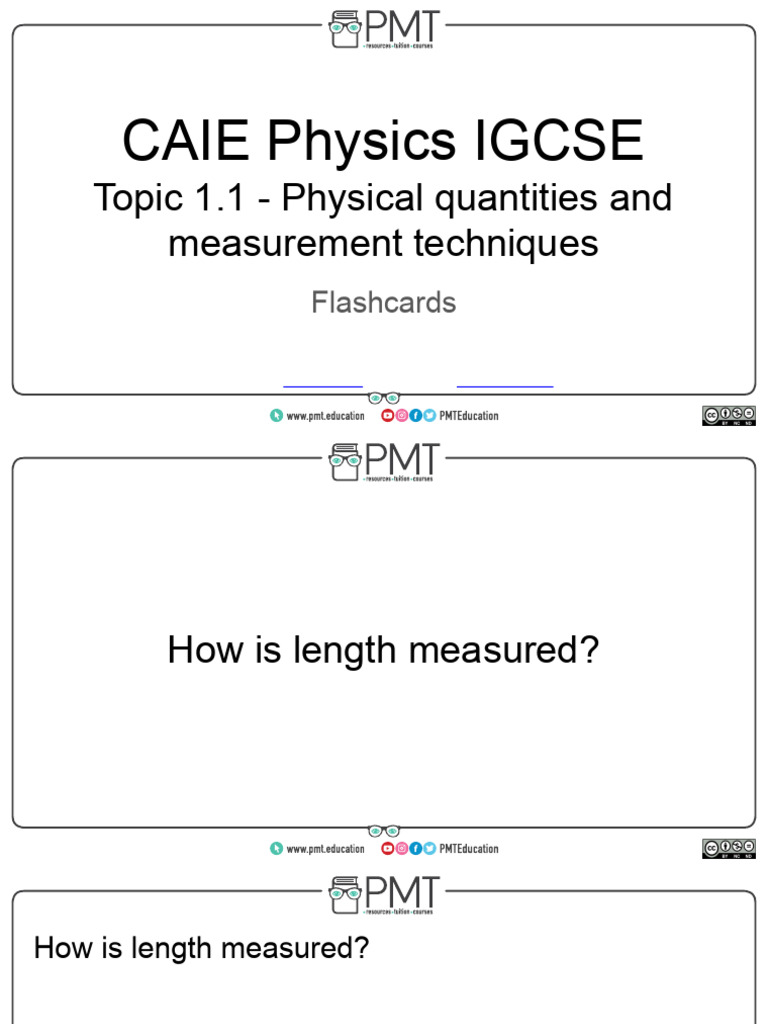 Flashcards - Topic 1.1 Physical Quantities and Measurement Techniques ...