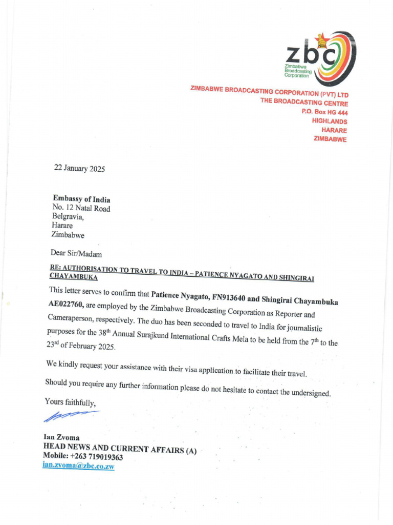 Confirmation Letter For India Visa | PDF