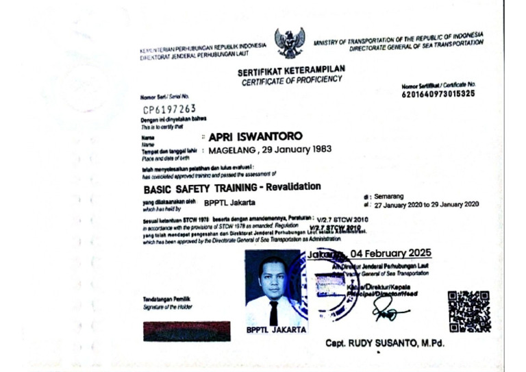 Sertifikat BST APRI ISWANTORO APRI PDF_20250128_0958 | PDF