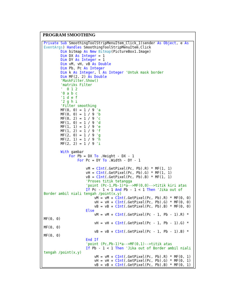 PROGRAM SMOOTHING (2) | PDF | Computer Graphics | Image Processing
