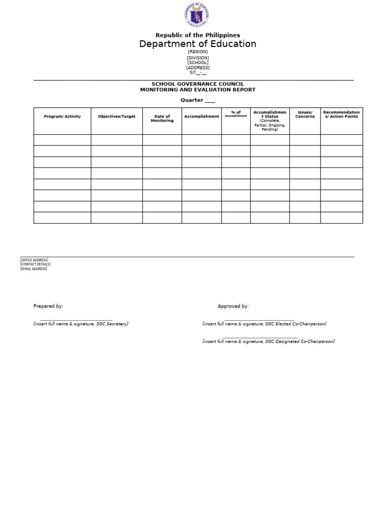 SGC Monitoring & Evaluation Report | PDF