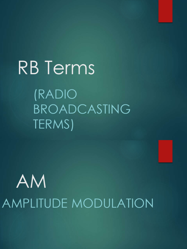 Radio Broadcasting Terminology Guide | PDF