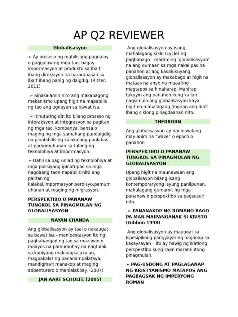 AP-Q2-REVIEWER | PDF