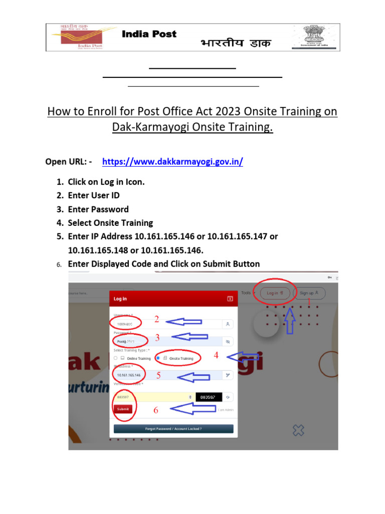 How To Enroll For Post Office Act 2023 Onsite Training On | PDF