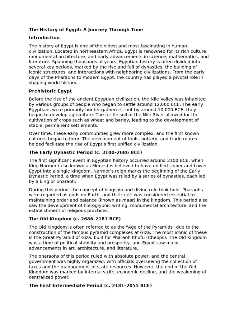 Egypt's Historical Timeline | PDF | New Kingdom Of Egypt | Ancient Egypt