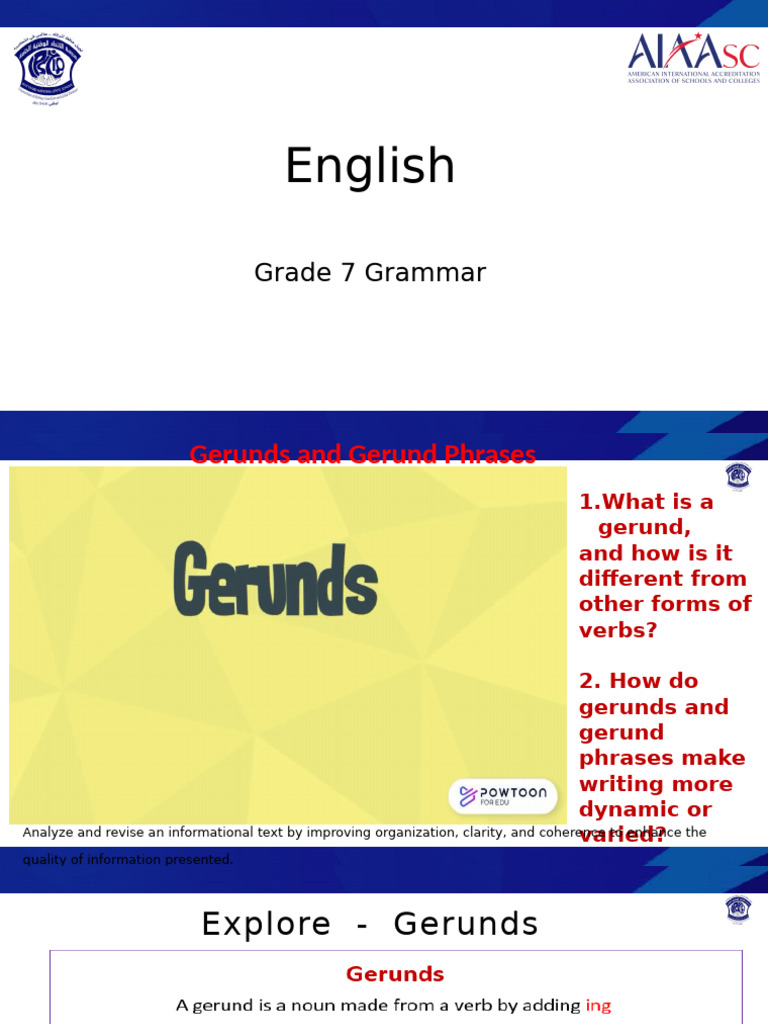 Grade 7 Grammar | PDF | Phrase | English Language