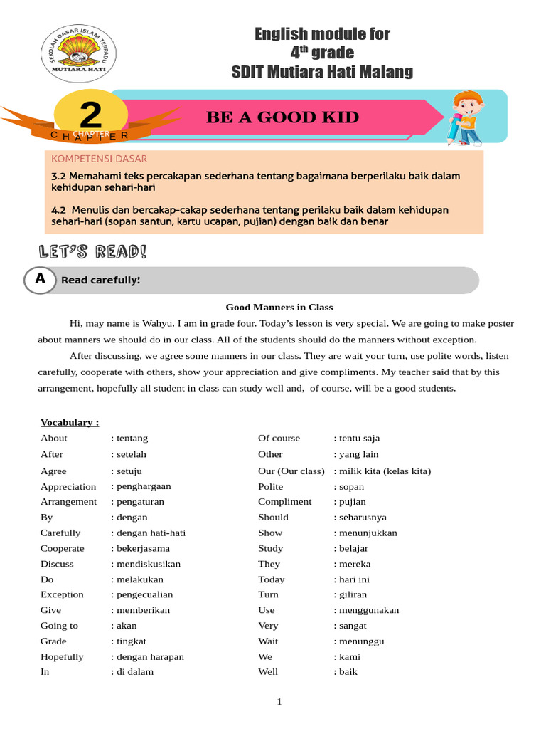 English IV Chapter 2 Be A Good Kid Part I | PDF