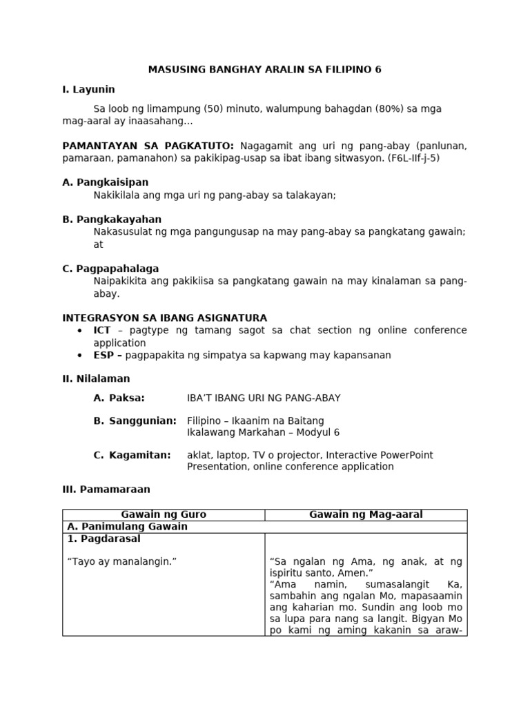 (Filipino 6) - Pang-Abay Sa Pakikipag-Usap Sa Ibat Ibang Sitwasyon 4as ...