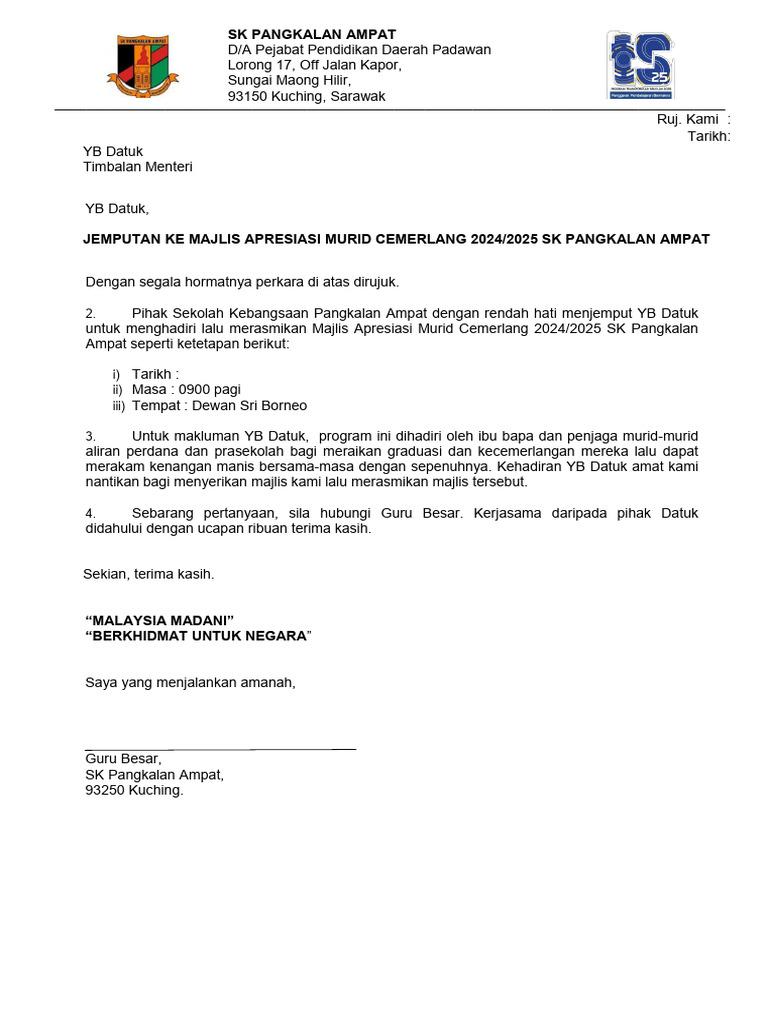 SURAT JEMPUTAN VVIP | PDF