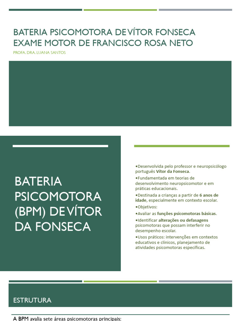 BPM e Exame Motor | PDF | Neuropsicologia | Psicologia