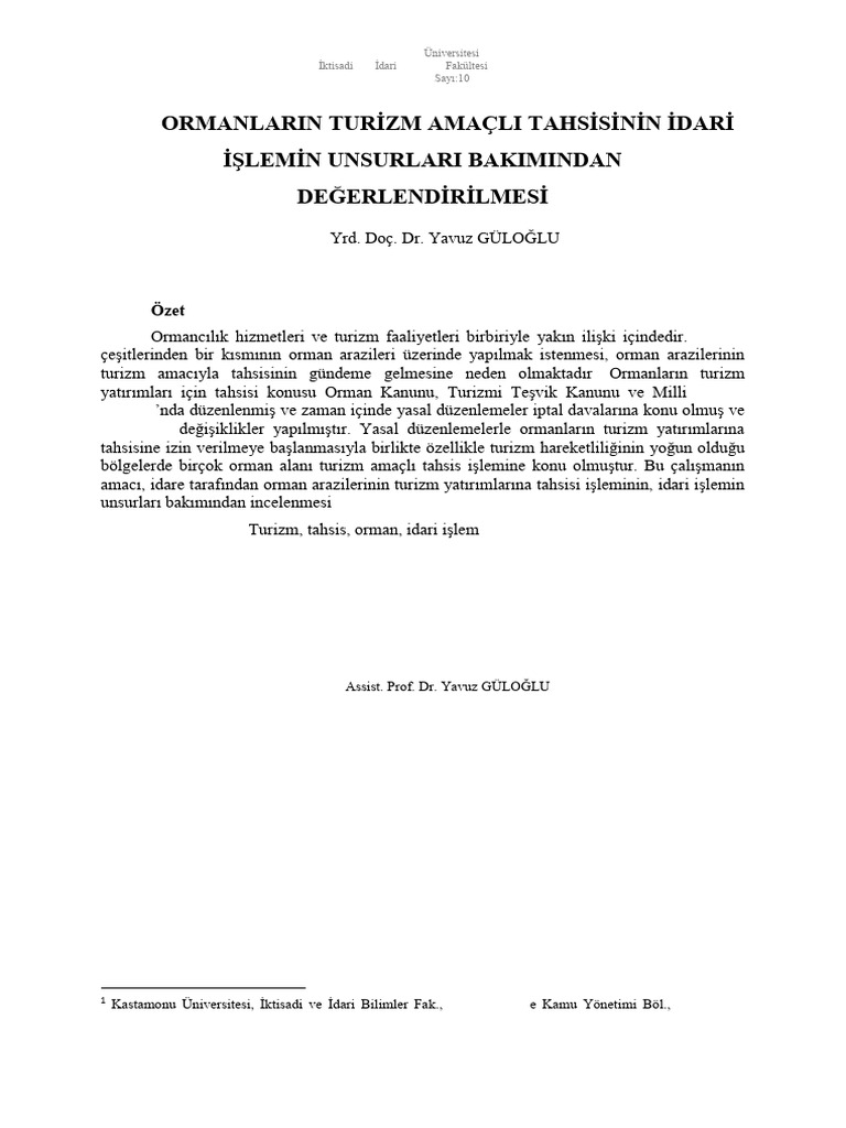 Ormanlarin Tur ZM Ama Li Tahs S N N Dar Lem N Unsurlari Bakimindan de Erlend R Lmes (#317950 ...