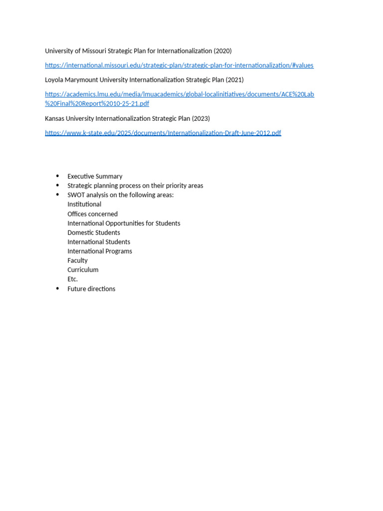 Internationalization Plan Additionals | PDF