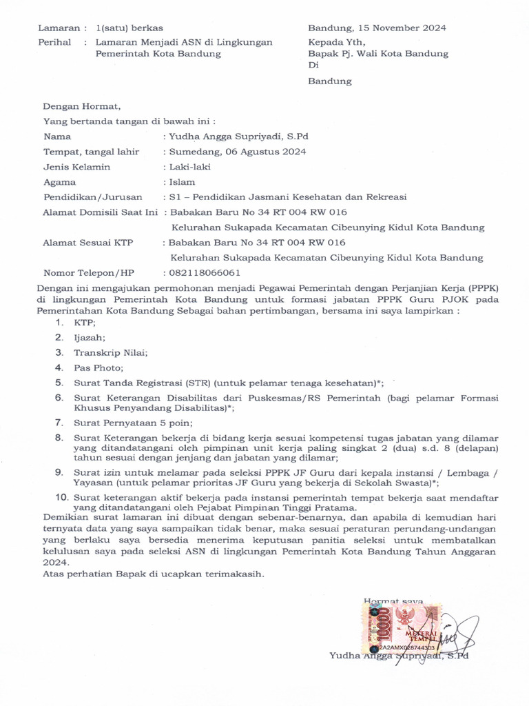 Lamaran Pak Angga | PDF