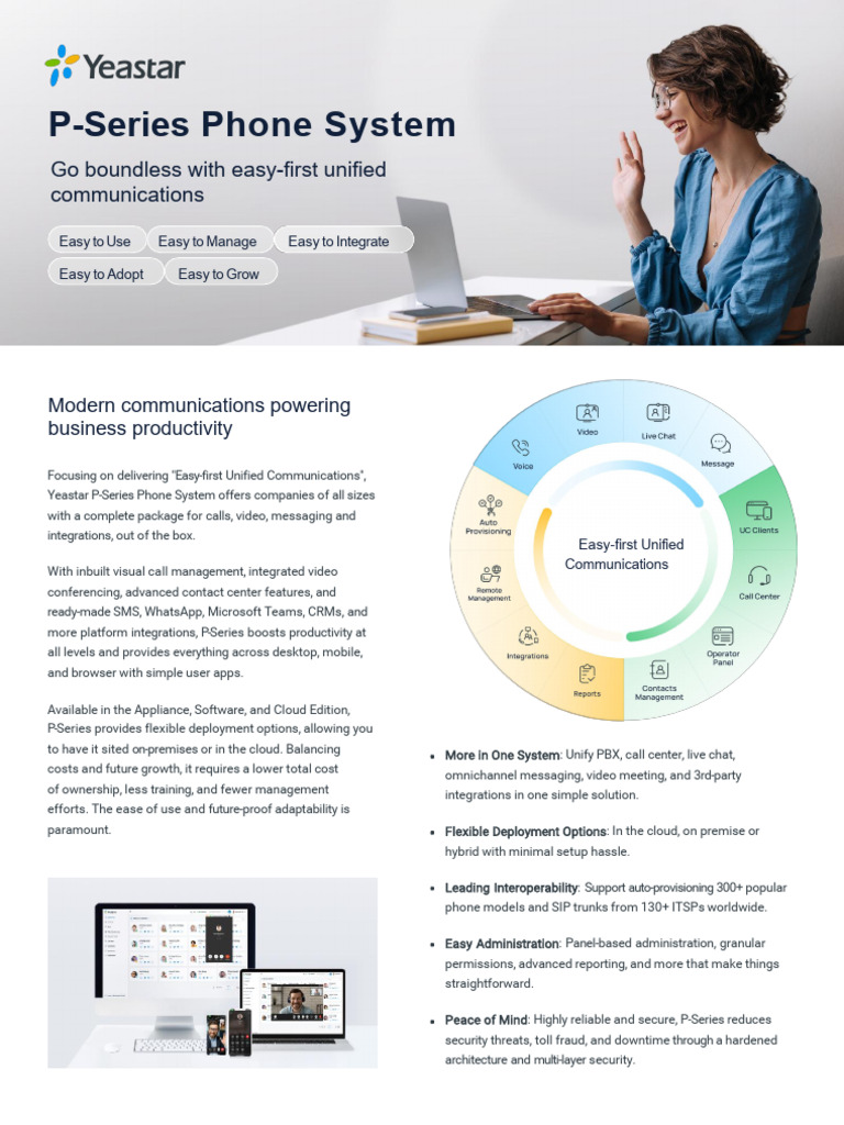 Yeastar P-Series PBX System Datasheet en | PDF | Cloud Computing | Session Initiation Protocol