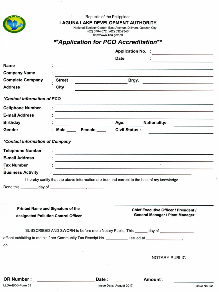 Application for PCO Accreditation | PDF