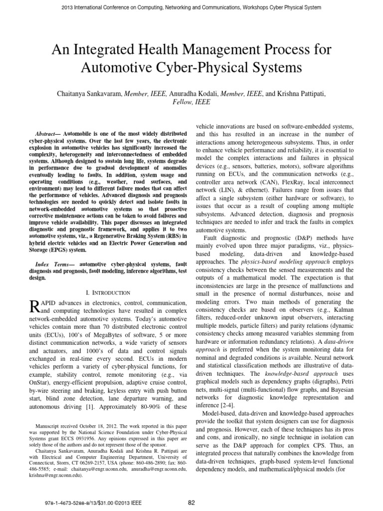 An Integrated Health Management Process For Automotive Cyber-Physical ...