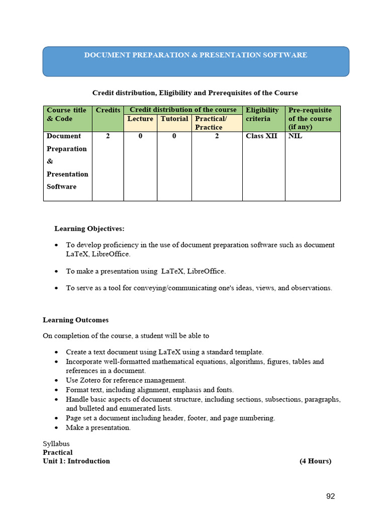 15 - PHYSICS - SEC - 2024 - II Semester - Document Preparation and Presentation Software | PDF ...