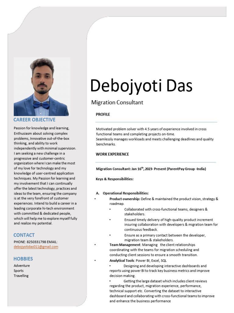 Debojyoti - Migration Consultant - Resume | PDF | Share Point | Computing