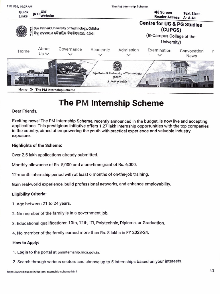 PM Internship Scheme | PDF