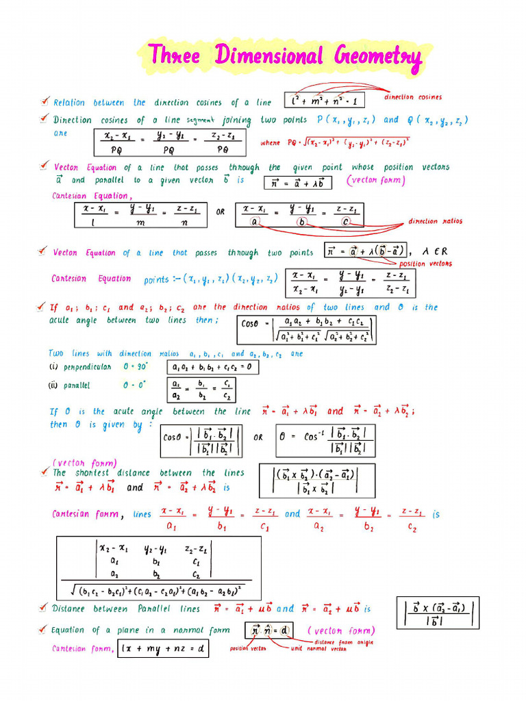 Three Dimensional Geometry | PDF